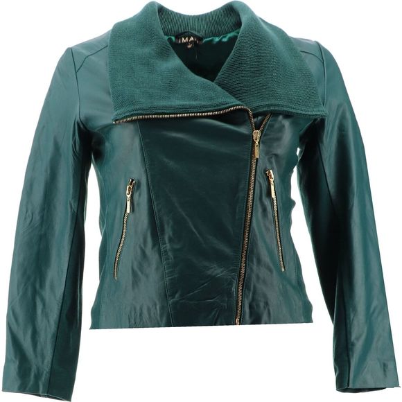 IMAN | Jackets & Coats | Iman Global Chic Genuine Lamb Leather Moto ...